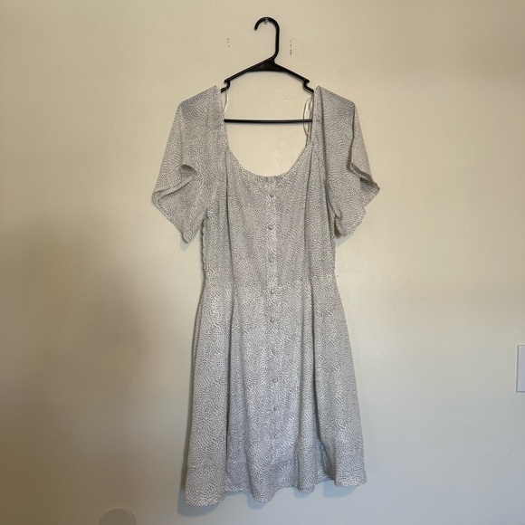 Sienna Sky | Dresses | Sienna Sky White Spotted Button Front Short ...